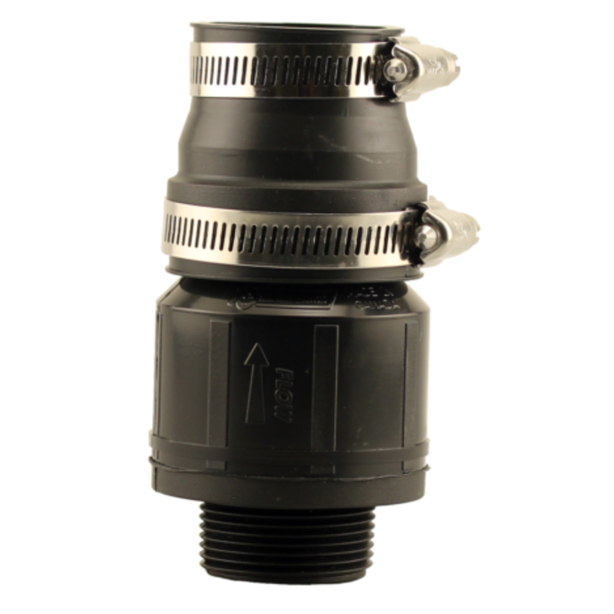 Full Port Sump Pump Check Valve with MPT x Flex Rubber Connector – Dur