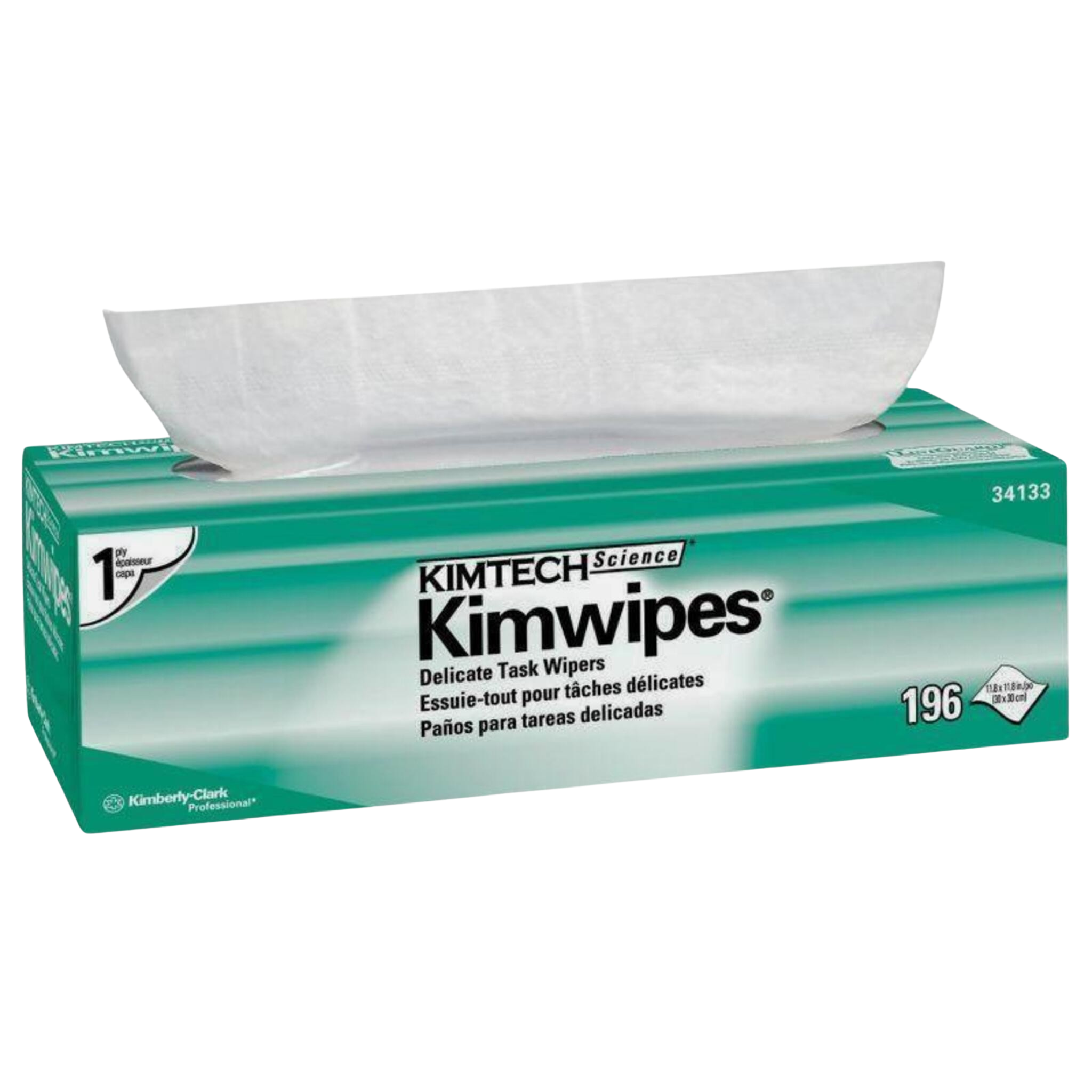 Kimtech Kimwipes 34133 Delicate Task Wipers – 1-Ply, 12" x 12", Anti-S