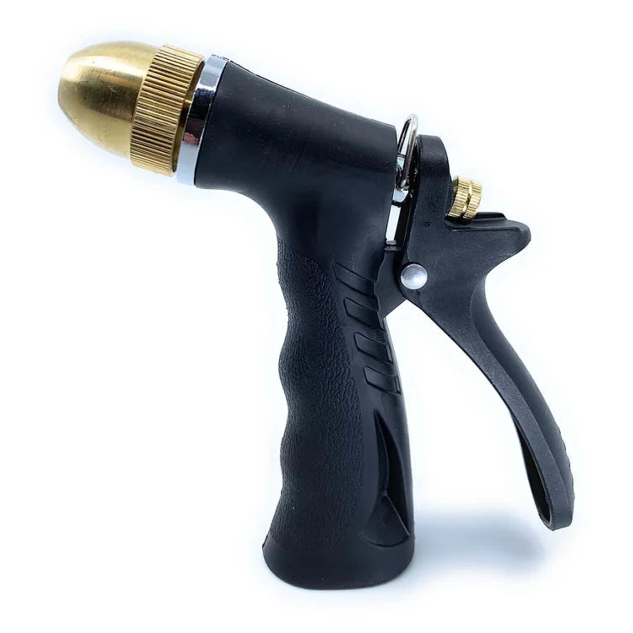 Fairview Brass Tip Garden Hose Nozzle with Molded Rubber Grip, Adjusta